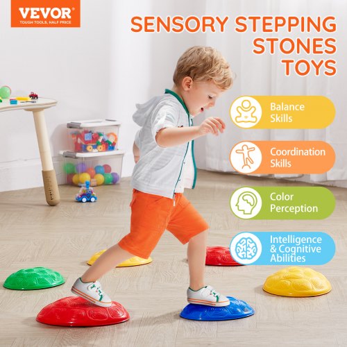 VEVOR Kids Balance Stepping Stones Sensory Obstacle Course 6 PCS ...