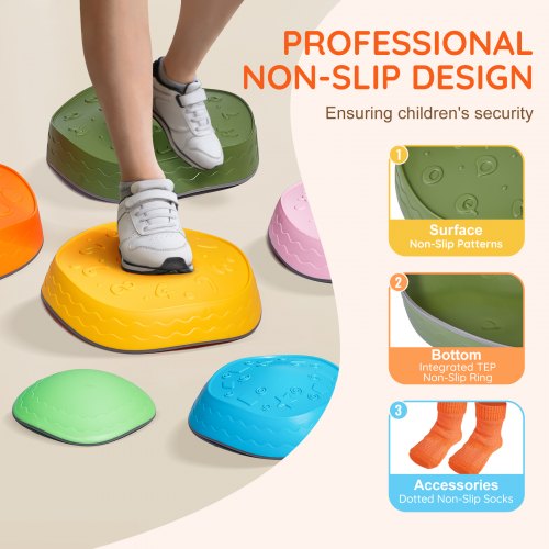 VEVOR Kids Balance Stepping Stones Sensory Obstacle Course 6 PCS ...