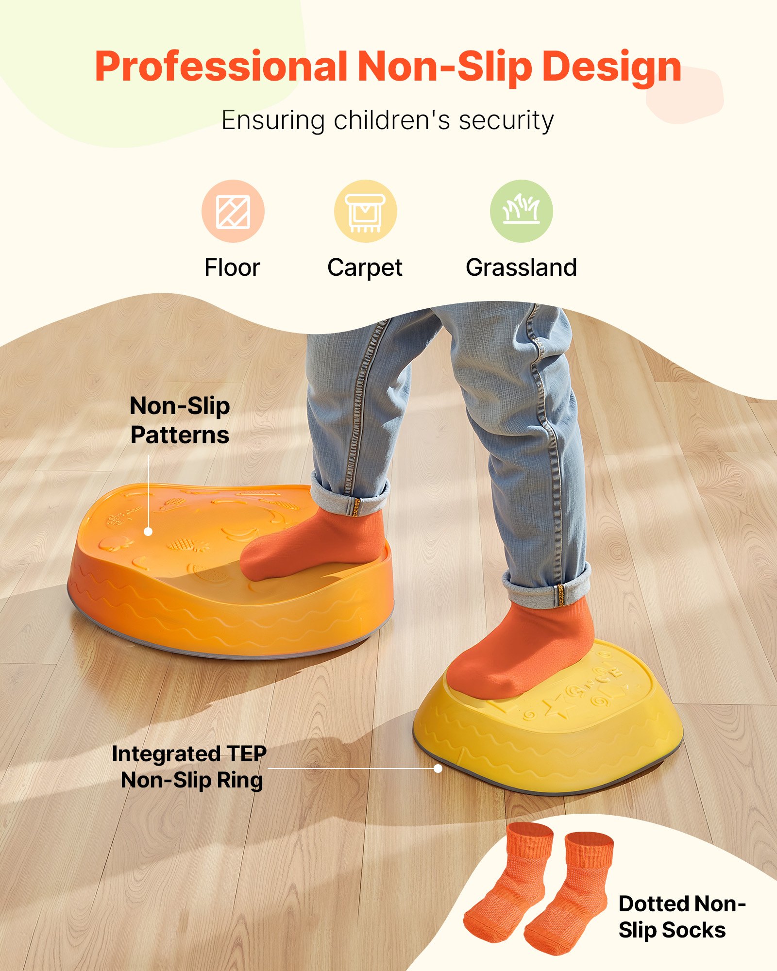 VEVOR Toddler Stepping Stones — Non-Slip Silicone Bases