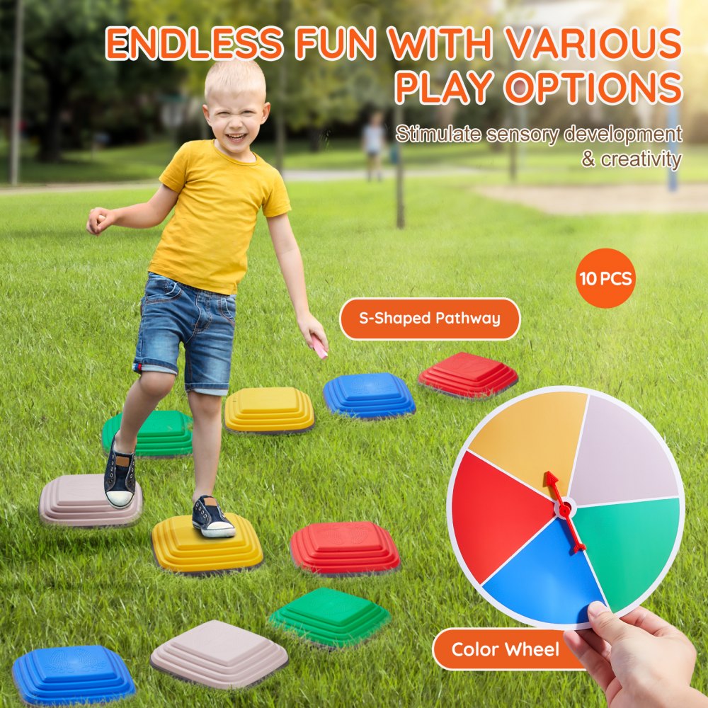 VEVOR Kids Balance Stepping Stones Sensory Obstacle Course 10 PCS ...