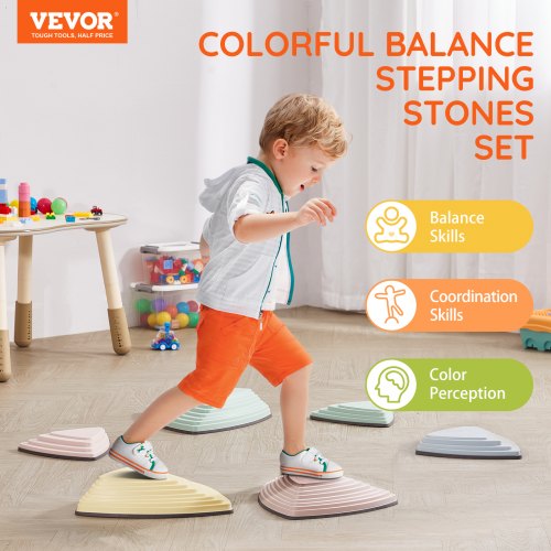VEVOR Kids Balance Stepping Stones Sensory Obstacle Course 6 PCS ...