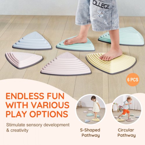 VEVOR Kids Balance Stepping Stones Sensory Obstacle Course 6 PCS ...