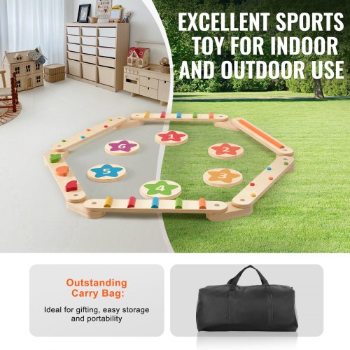 VEVOR Kids Balance Beam Stepping Stones Gym Obstacle Children Balance ...