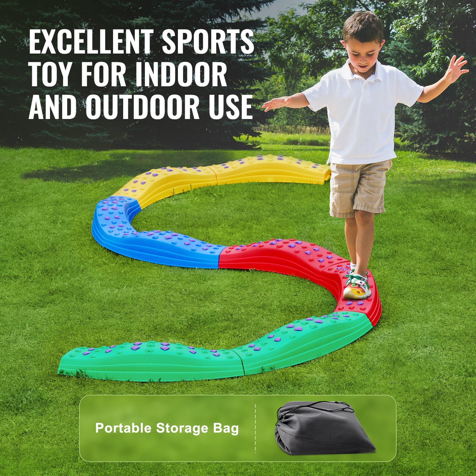 VEVOR Balance Beam Stepping Stones, 8 PCS Toddler Balance Boards Non ...