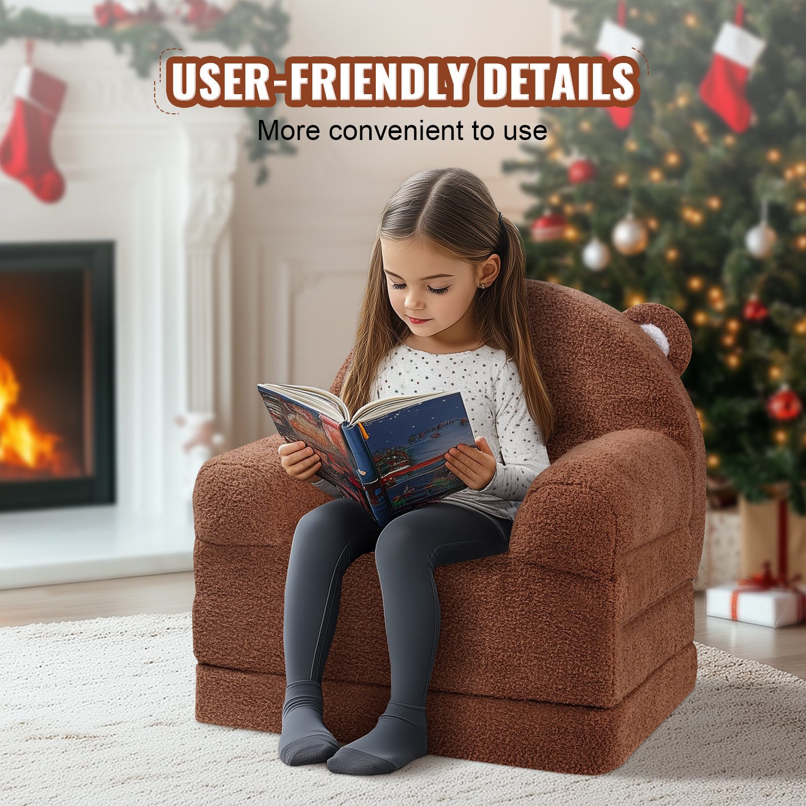 VEVOR Kids Couch, 2-in-1 Toddler Chairs Comfy, Toddler Couch Sofa Bed ...