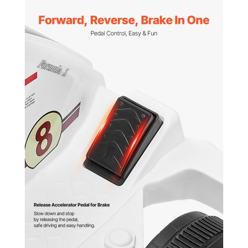 Electric Go Kart 6V Drift Go Cart for Kids Ages 2+ Strong Motor White ...