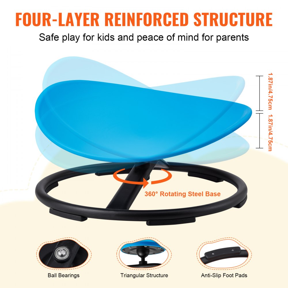 VEVOR Kids Swivel Chair, 100KG Capacity, Sensory Spinning Chair ...