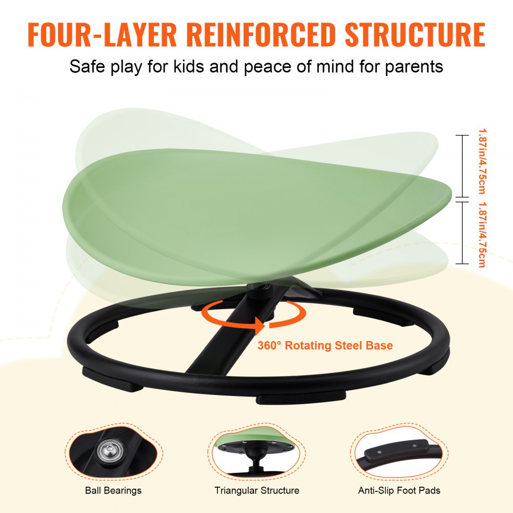 VEVOR Kids Swivel Chair, 220 LBS Capacity, Sensory Spinning Chair ...