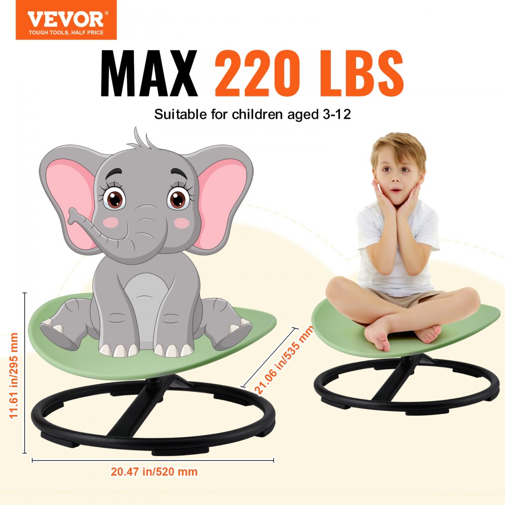 VEVOR Kids Swivel Chair, 220 LBS Capacity, Sensory Spinning Chair ...