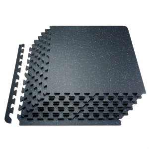 VEVOR 0.56" Thick Gym Floor Mats 12 Tiles Rubber Top with EVA Foam ...