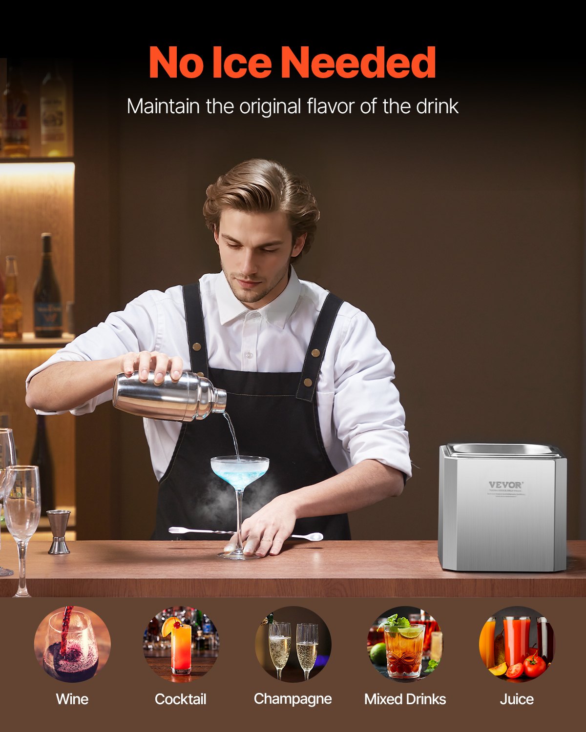 VEVOR CO2 Beer Glass Chiller Froster – 8-10 Sec Freeze, LED