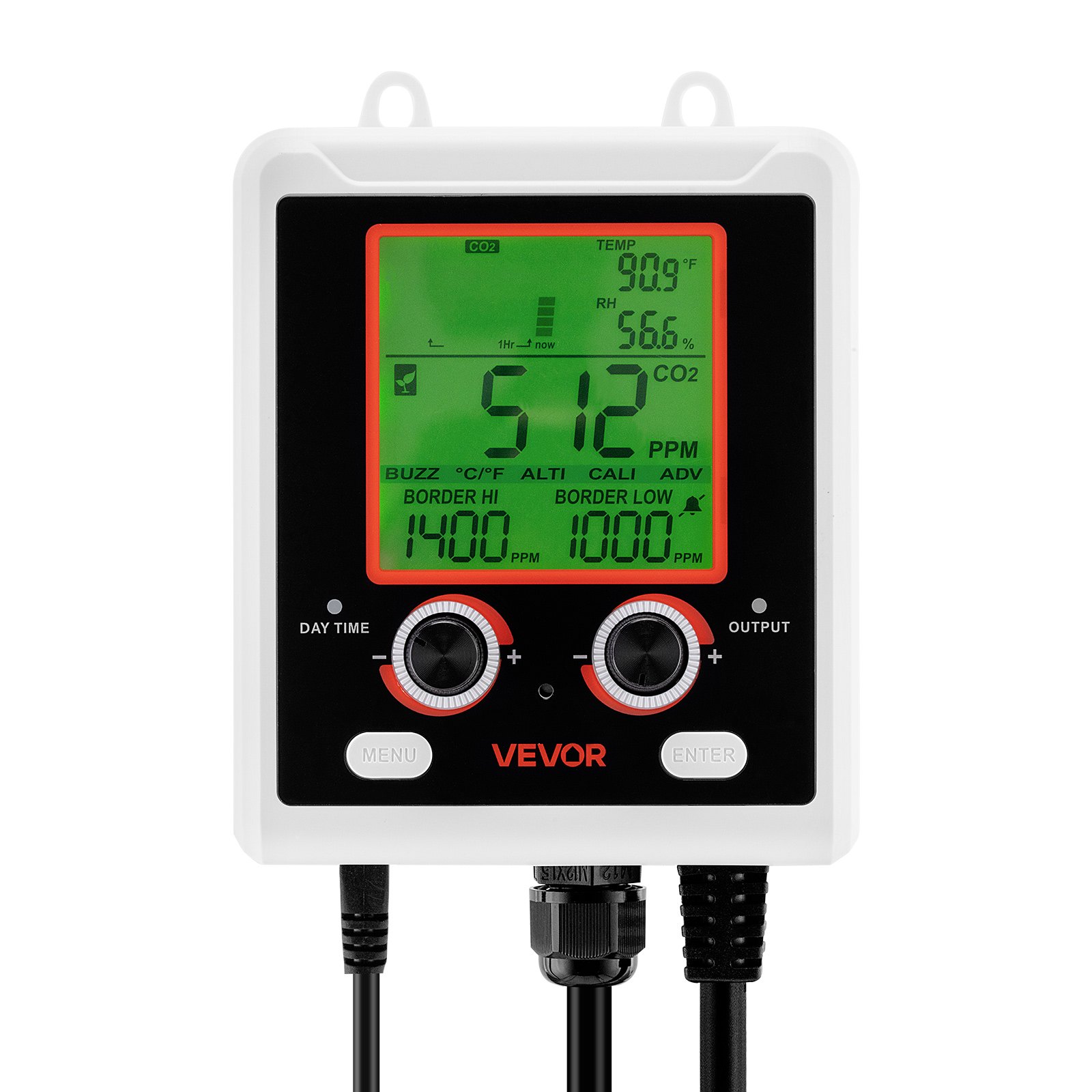VEVOR Carbon Dioxide Monitoring Controller, Dual Outlets Carbon Dioxide ...