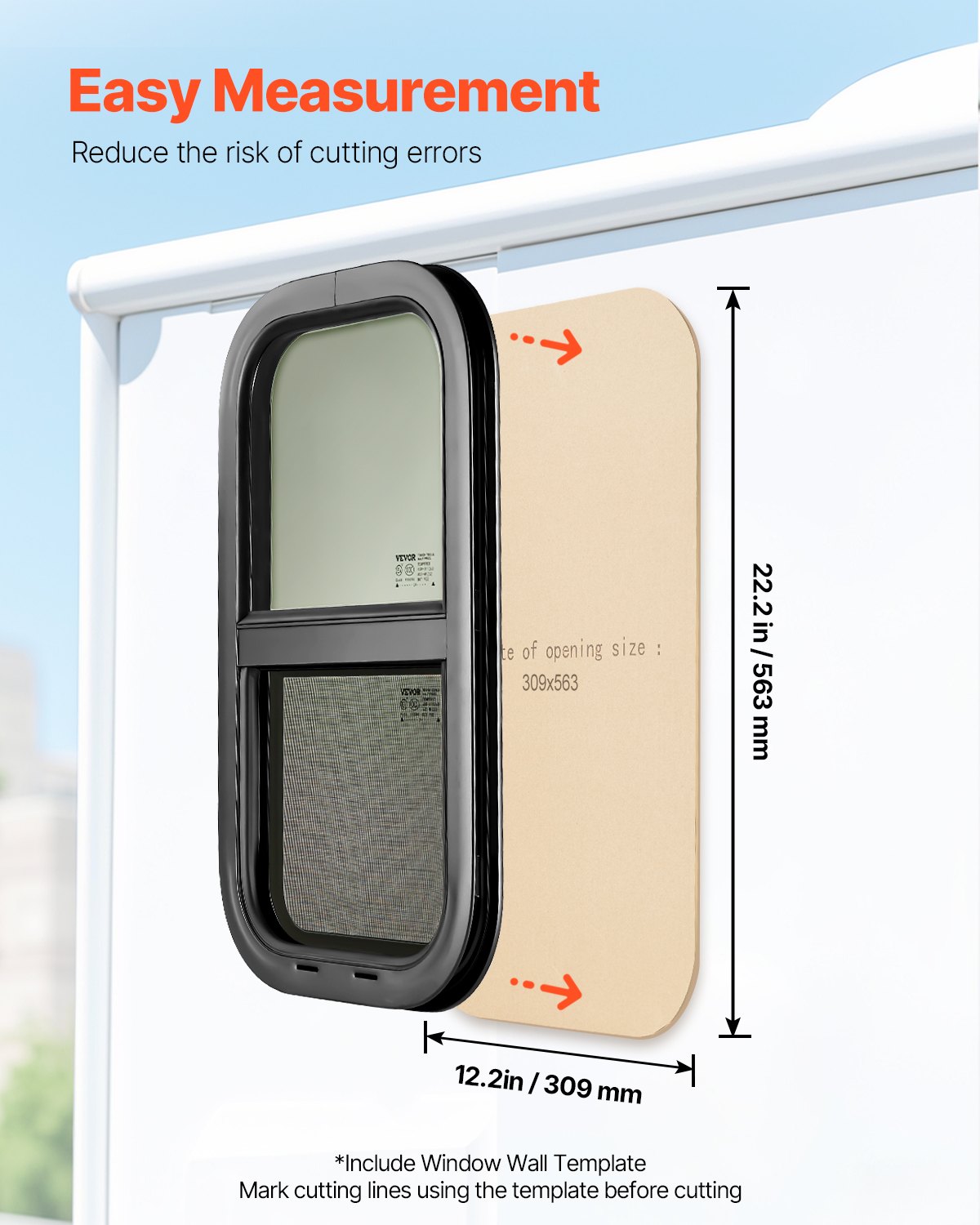 Vertical RV Window 12" W x 22" H Tinted Sliding RV Window & Net Screen ...