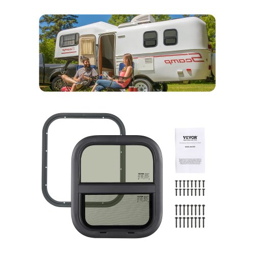 Vertical RV Window 14" W x 16" H Tinted Sliding RV Window & Net Screen ...