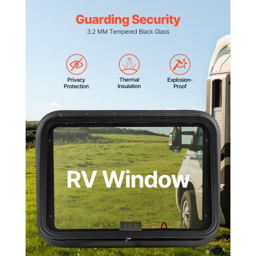 VEVOR Exit RV Window 30" W x 22" H Emergency Push Out Window W/ Screen ...