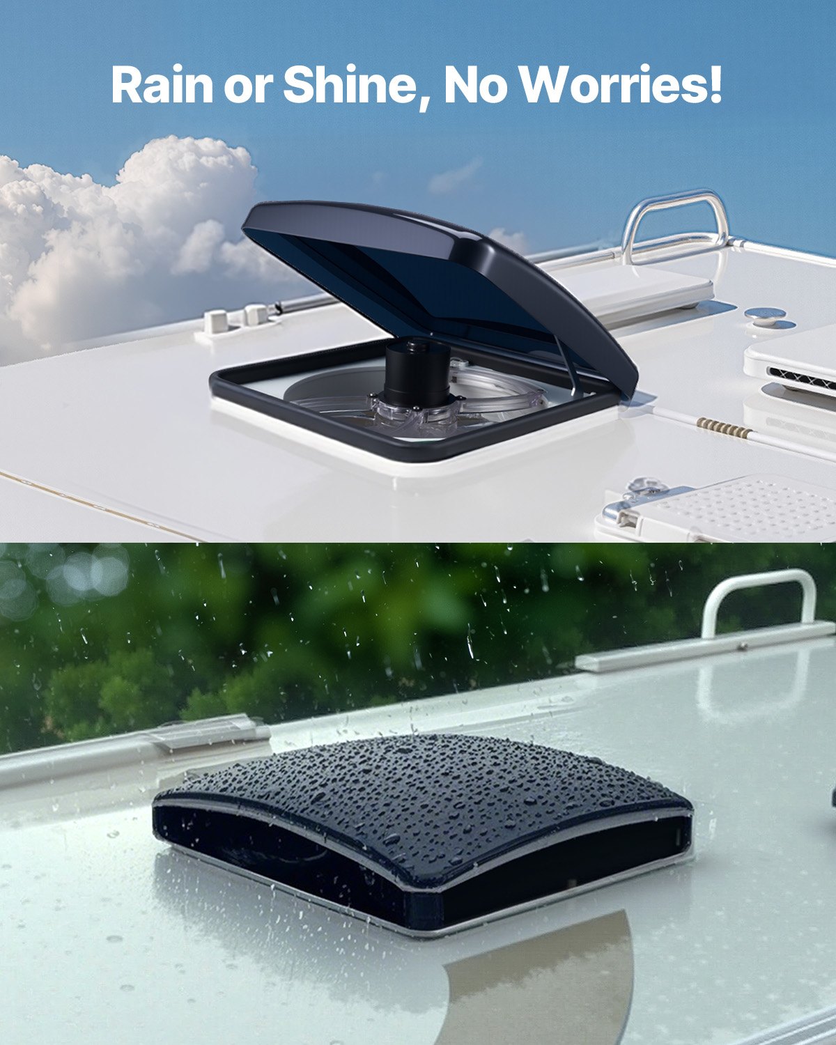 VEVOR RV Vent Fan, 14 inch RV Roof Vent Fan 12V, Powerful 10-Speed ...