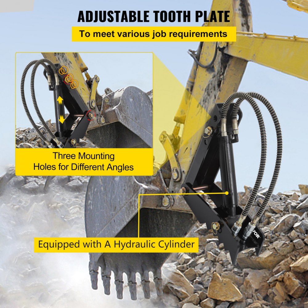 VEVOR 18" Hydraulic Backhoe Thumb, 1/2" Thickness Heavy Duty Excavator ...