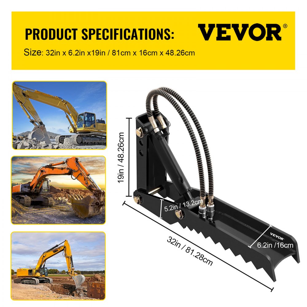 VEVOR Backhoe Thumb 32 inch Hydraulic Backhoe Excavator Thumb ...