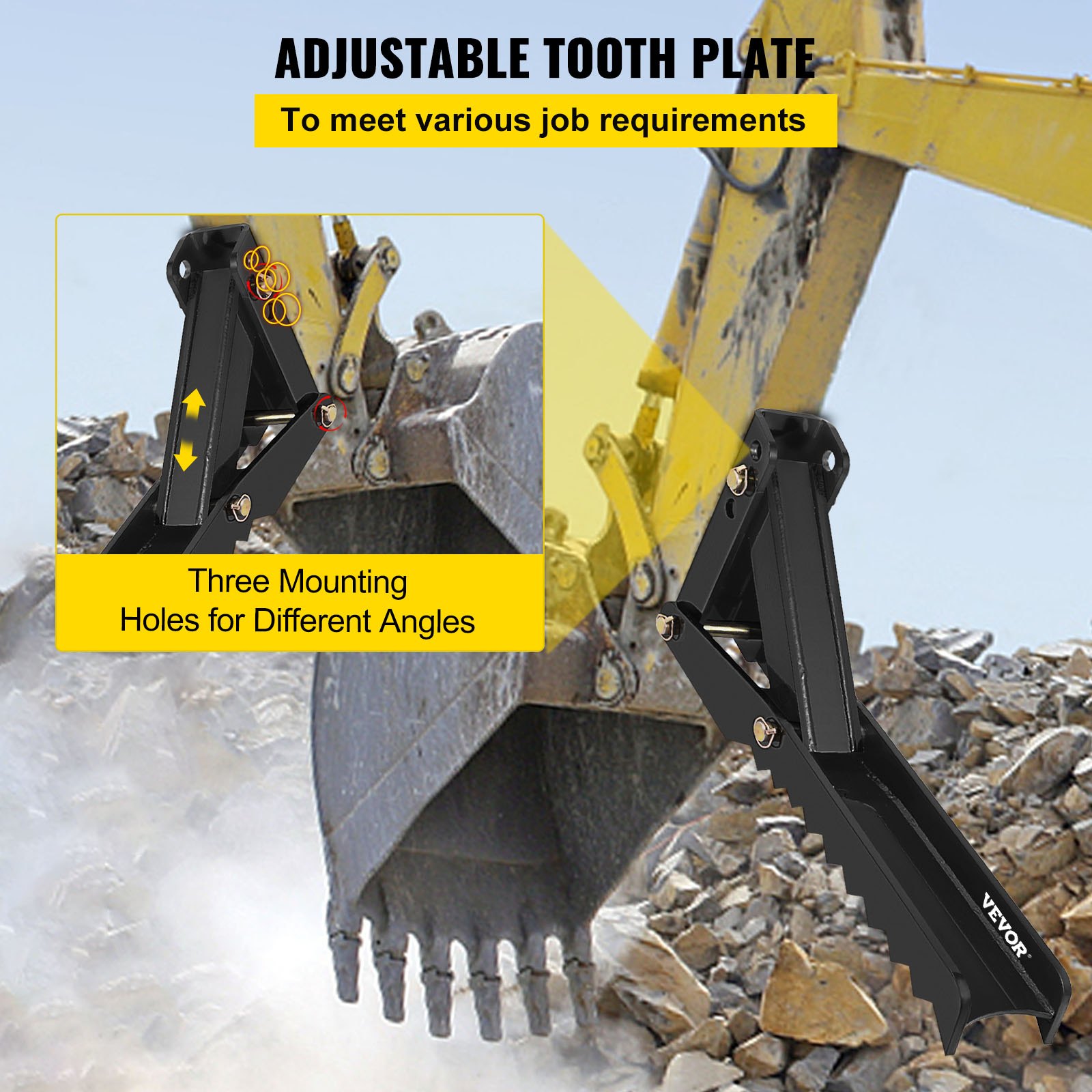 VEVOR Backhoe Excavator Thumb Attachments, 91.44 cm Adjustable Extreme ...