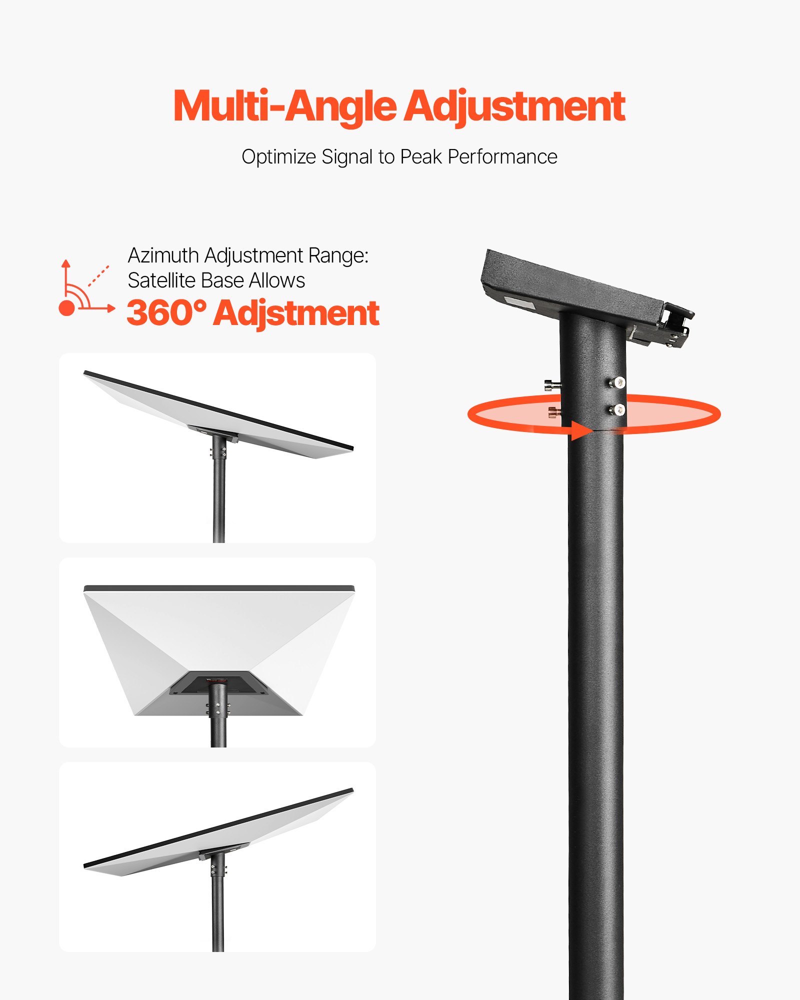 VEVOR Starlink RV Ladder Mount, 360°Adjustable Angle Mounting Standard ...