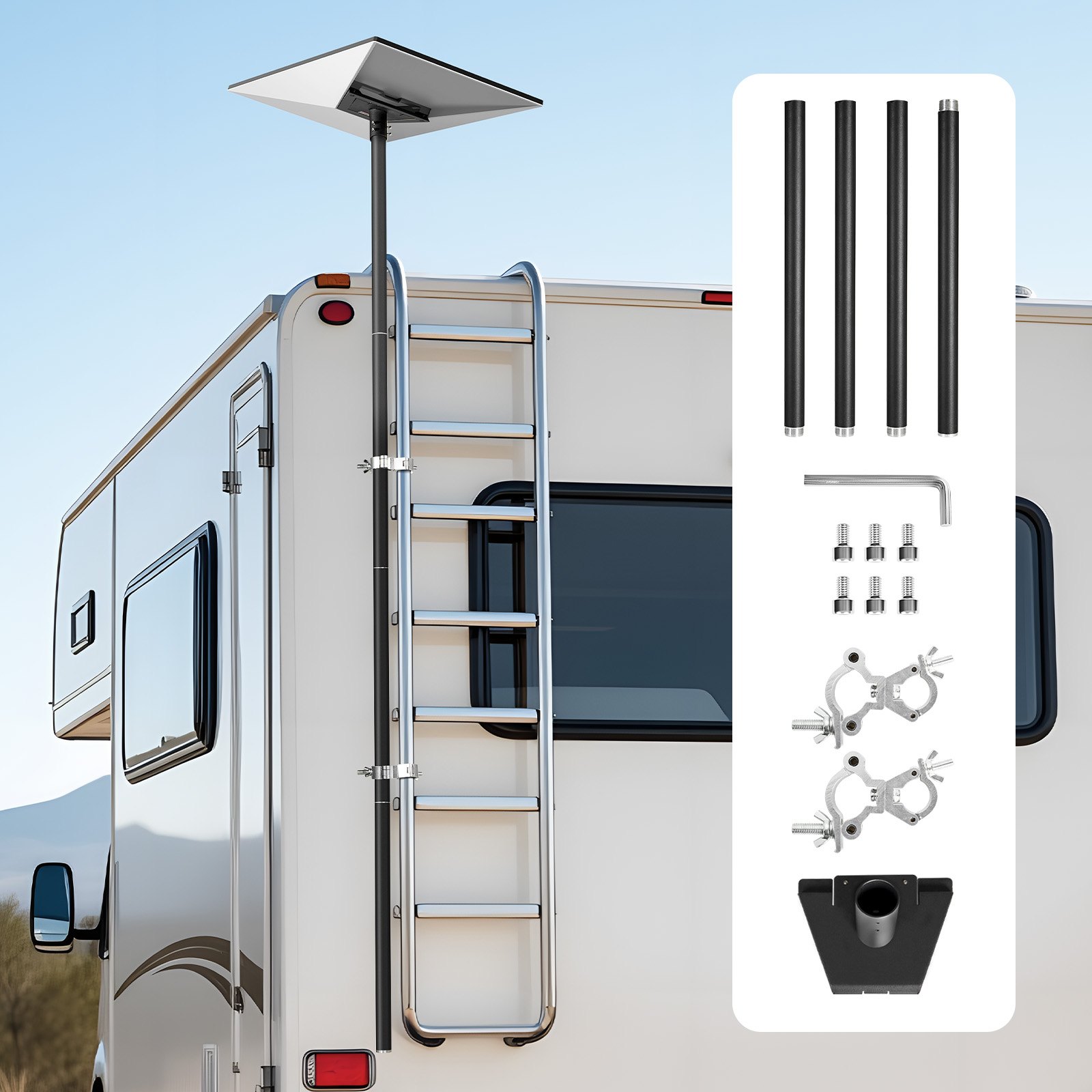 VEVOR Starlink RV Ladder Mount - 0.06 in Steel, 2 m Height