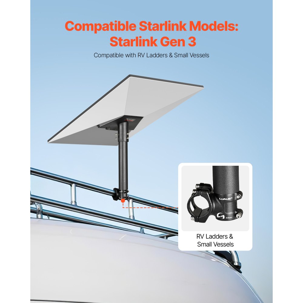 VEVOR Starlink RV Ladder Mount, 360°Adjustable Angle Mounting Standard ...