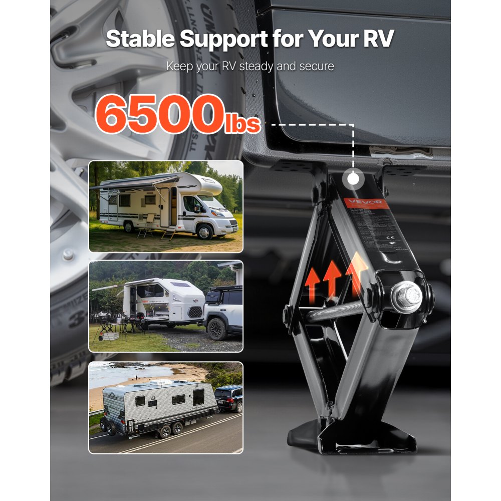 VEVOR Scissors Jack for RV – 6500 lbs, 4–23.4 inch, Set of 2