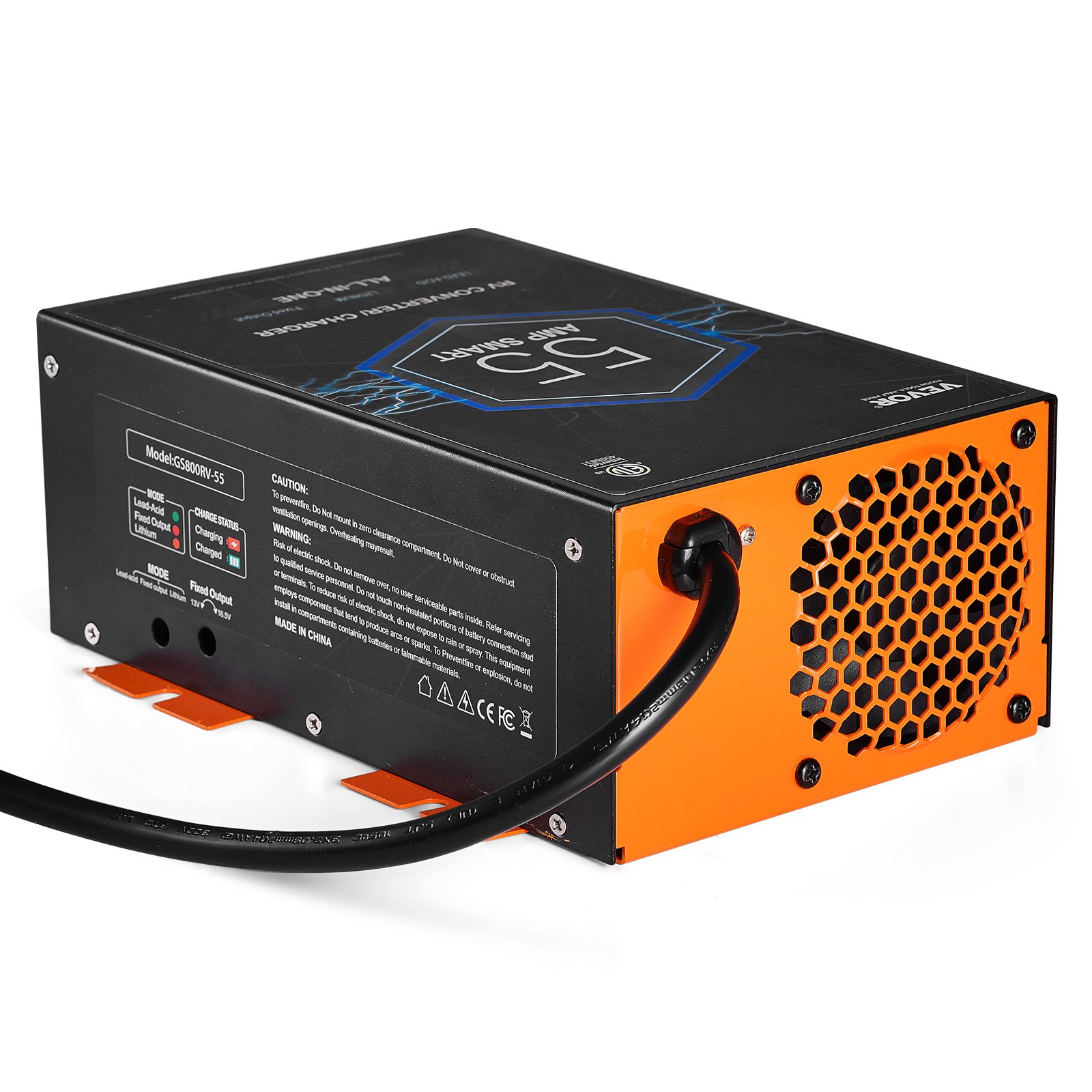VEVOR RV Converter, 55 Amp, 110V AC to 12V DC RV Power Converter ...
