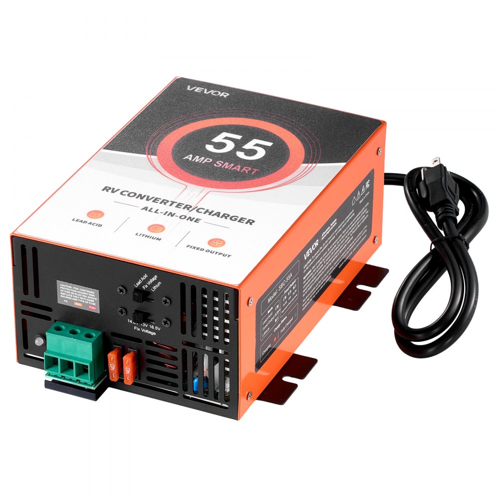 VEVOR RV Power Converter, 55 Amp, 110V AC to 12V DC RV Converter ...