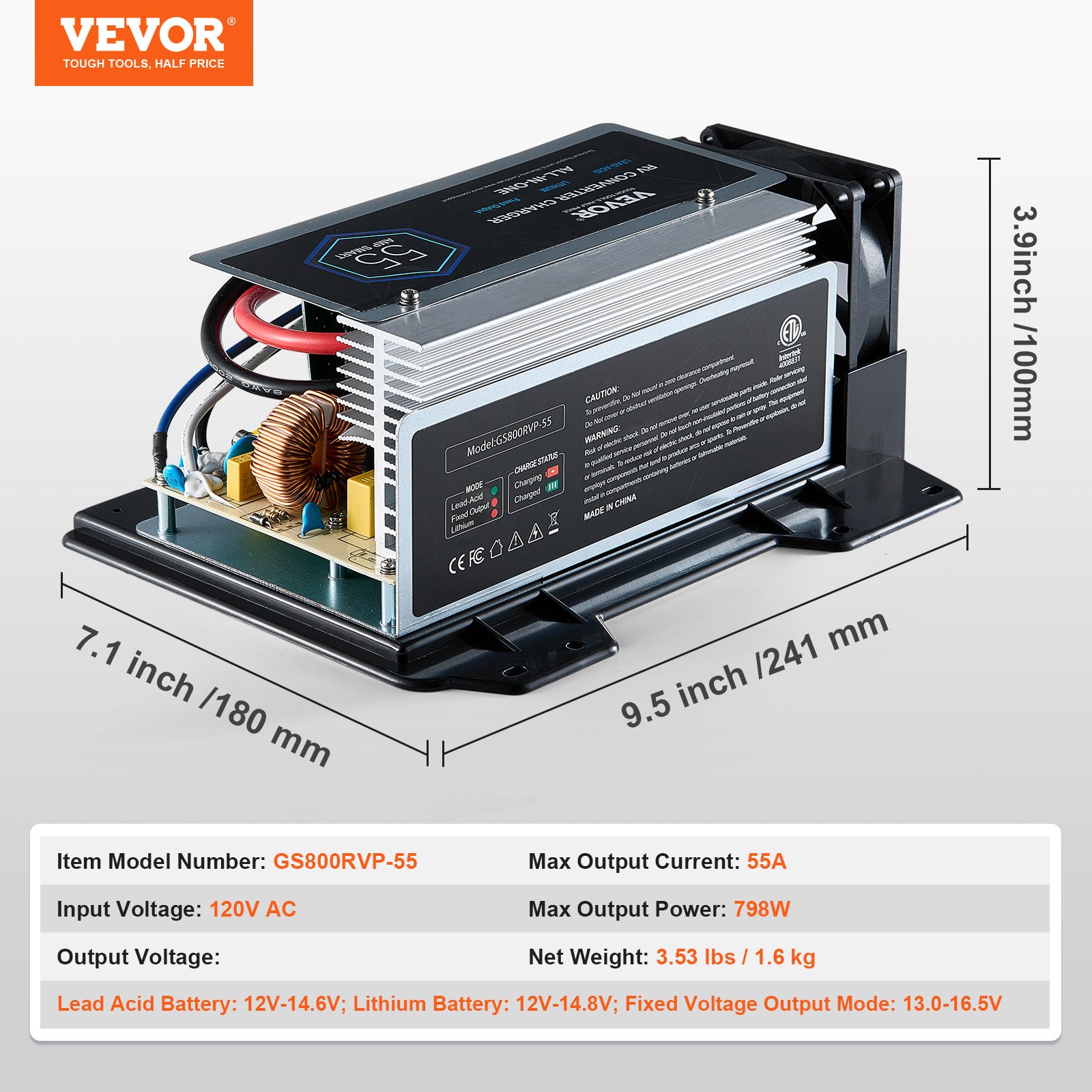 VEVOR WF-8955-AD-MBA Main Board Assembly 55 Amp RV Converter ...