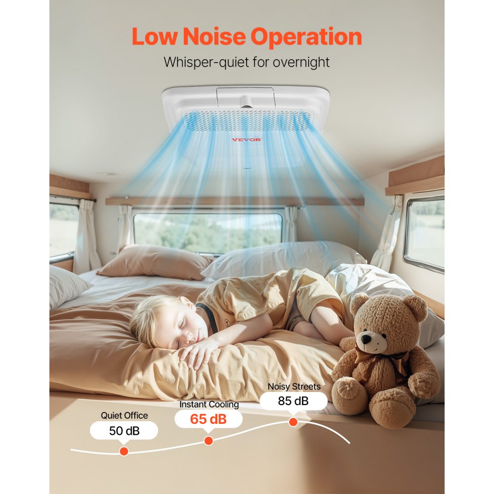 RV Air Conditioner 15000 BTU Non-Ducted Rooftop RV AC Unit 65 dB Quiet ...