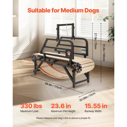 VEVOR Dog Treadmill for Medium Dogs, 330lbs Weight Capacity, Dog ...