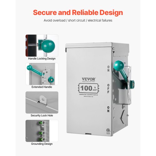 100A Generator Transfer Switch 24000W Manual Transfer Switch 120/240V ...