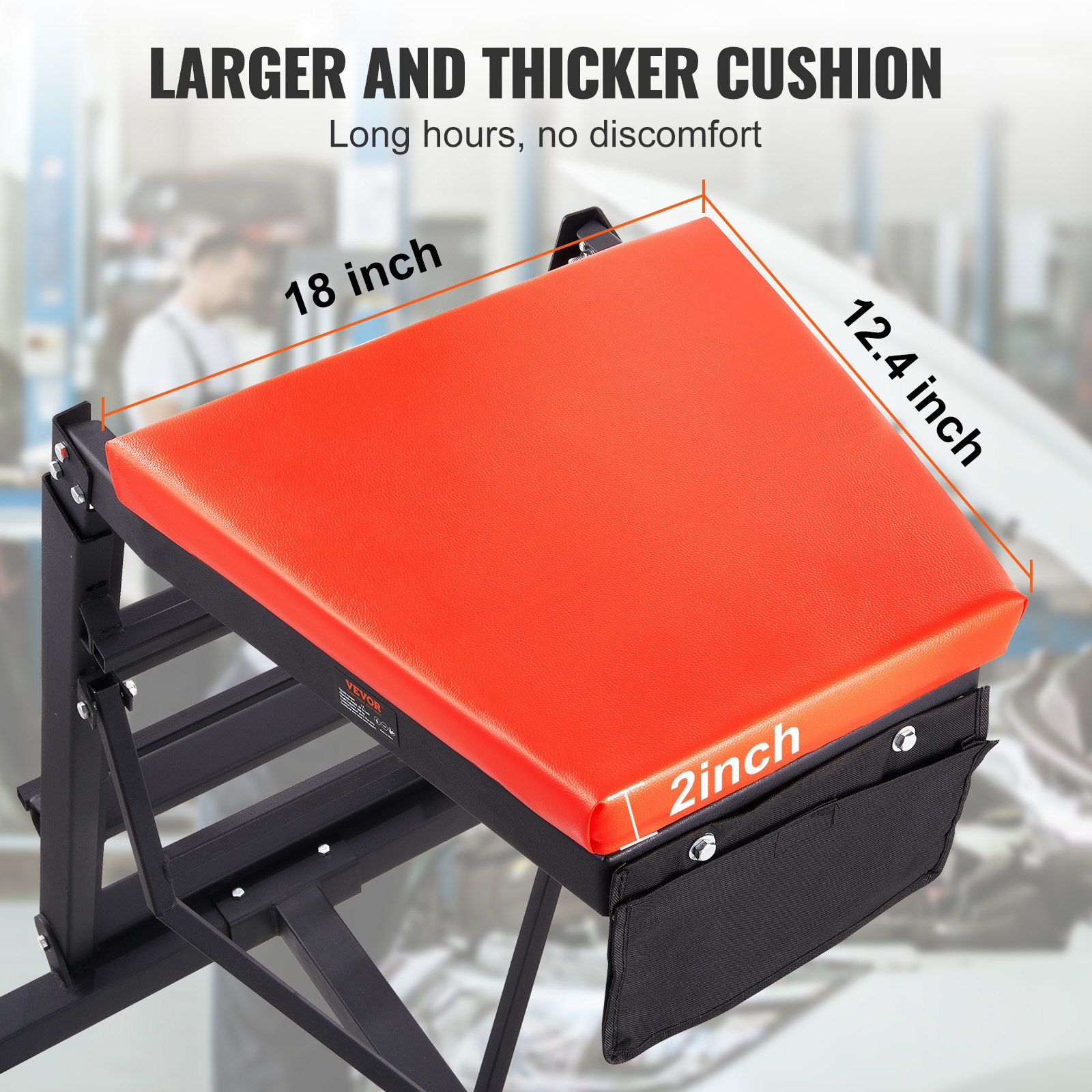 VEVOR Automotive Topside Creeper, with Adjustable Height 49.6" to 75.6 ...