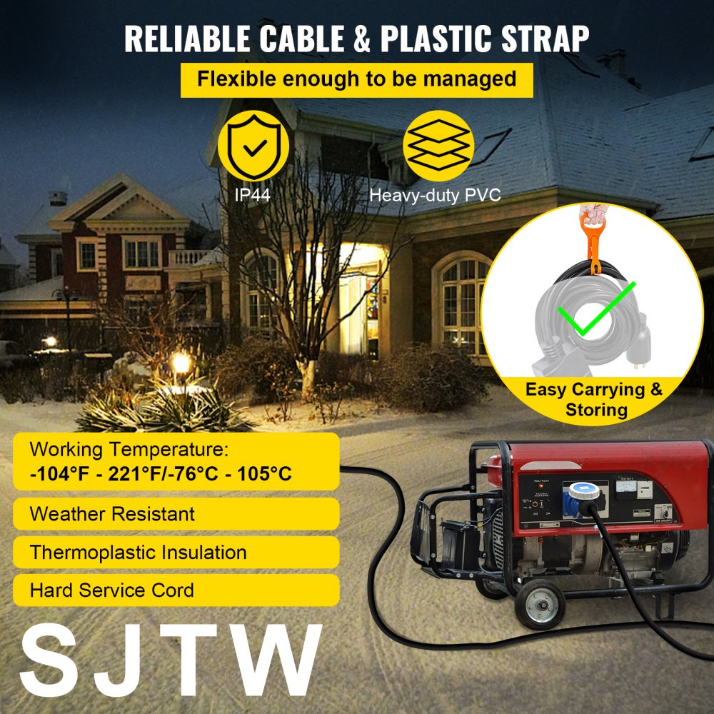 Generator Power Cord Extension Cord 25FT 30A L14-30P to 4*N5-20R ...