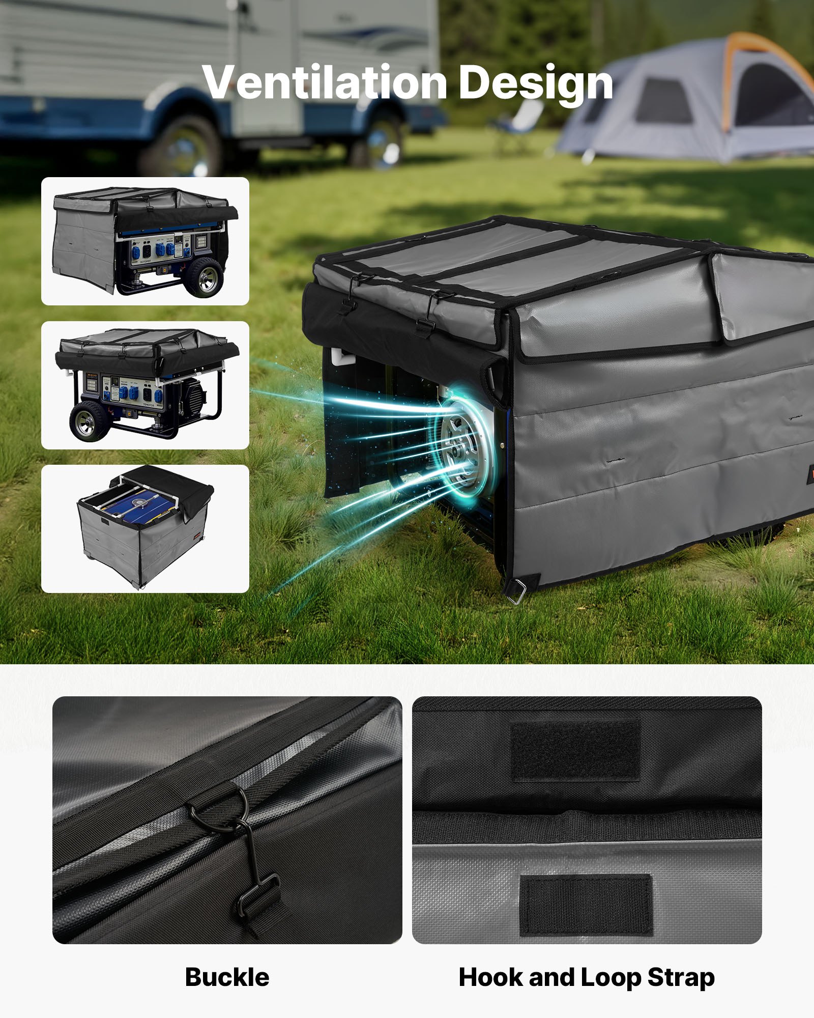 VEVOR Waterproof Generator Covers - 34x26x21" Cover, 420D