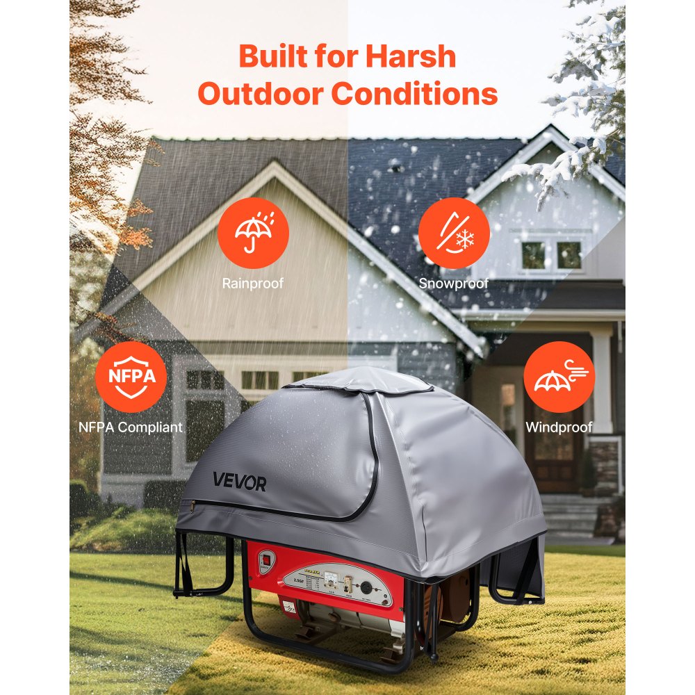 VEVOR Waterproof Cover for Generator – 36×26×26 in, Grey