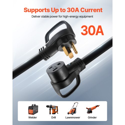 30A Generator Extension Cord 50 ft 250V NEMA 6-50P to 6-50R 7500W Power ...