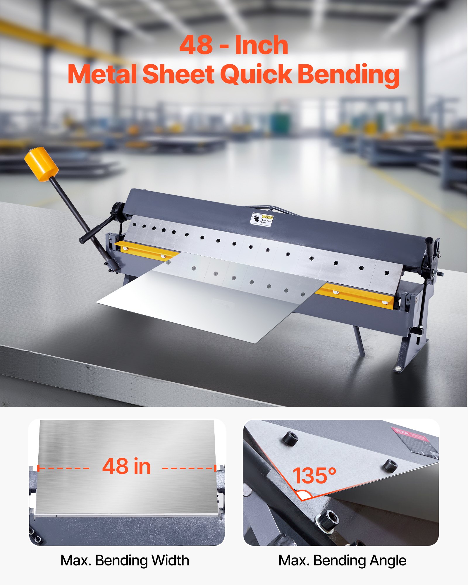 VEVOR 48 Inch Sheet Metal Bending Brake – Model W1.5×1220Z