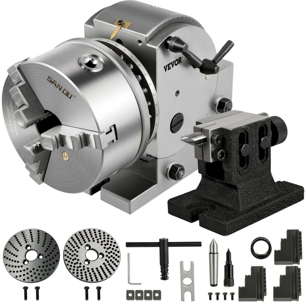 VEVOR Dividing Head BS-1 Dividing Head Set 6" 3-jaw Chuck Semi ...