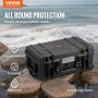 VEVOR 1.58 Cu.ft Weatherproof Hard Case with Retractable Pull Handles ...
