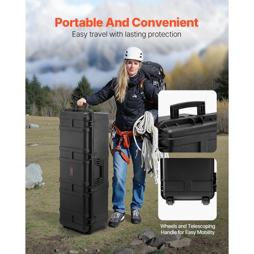 VEVOR Weatherproof Hard Case, Heavy Duty Protective Dry Box Case with ...