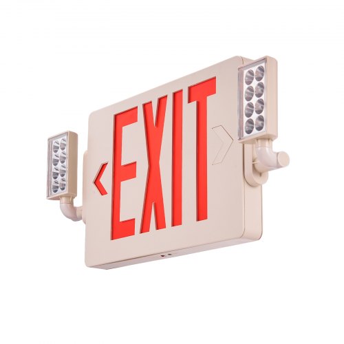 VEVOR LED Exit Sign with Emergency Lights, Two Heads Emergency Exit ...