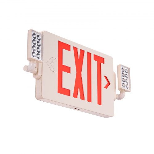 VEVOR LED Exit Sign with Emergency Lights, Two Heads Emergency Exit ...