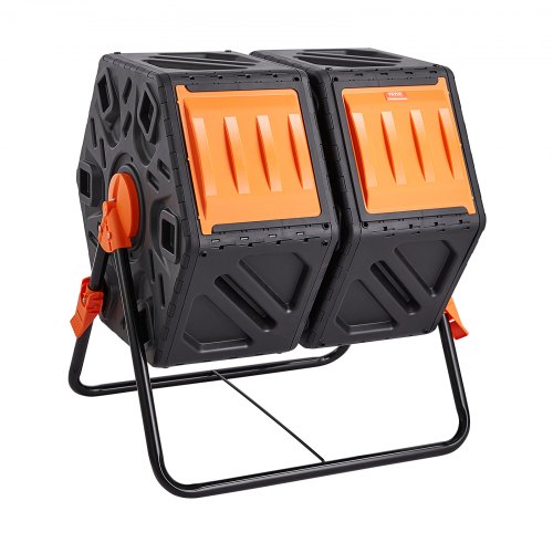 VEVOR Compost Bin, 37-Gal Dual Chamber Composting Tumbler, High Volume ...