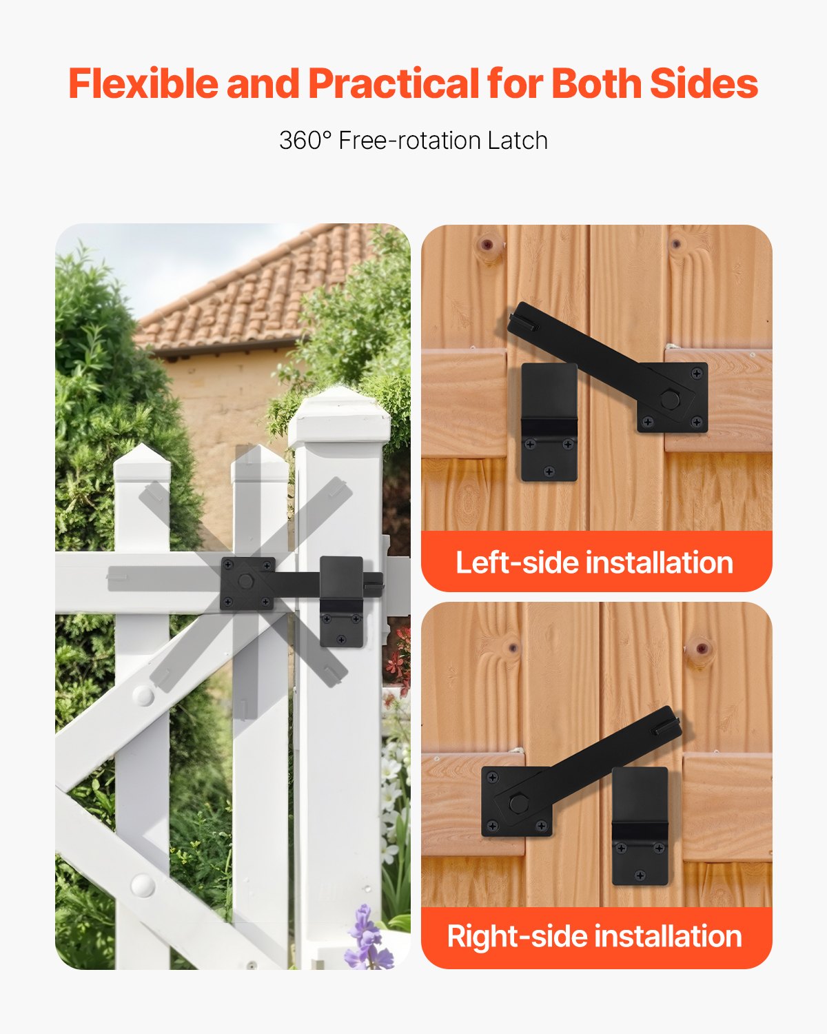 VEVOR Gate Flip Latch – 0.15 mm thick, 360° Rotating