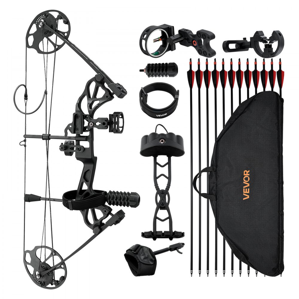 VEVOR Compound Bow Archery, Adjustable 19-30 in Draw Length Compound ...