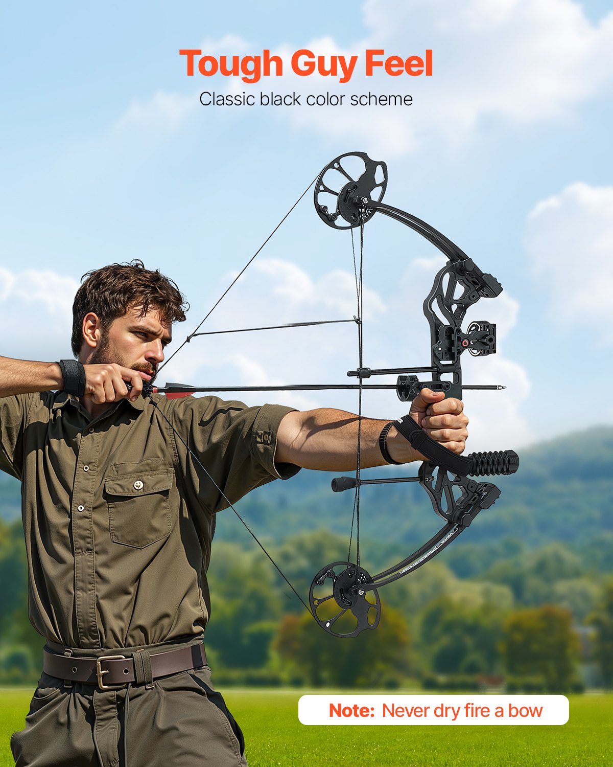 VEVOR Compound Bow Archery, Adjustable 19-30 in Draw Length Compound ...
