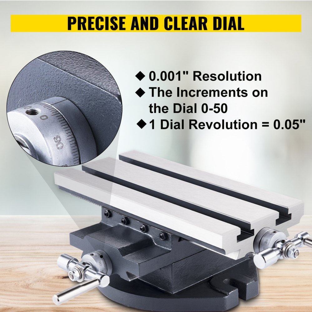 VEVOR Compound Slide Milling Table, 5-1/2'' x 12'' Multifunction ...