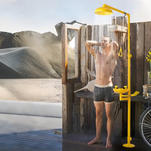 Emergency Shower Eye Wash Station Combination OSHA-Approved Eyewash ...